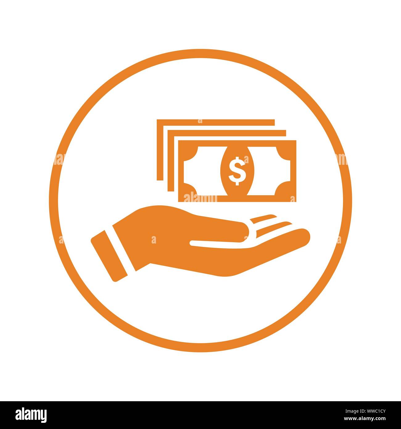 Hand money, Dollar on hand, Save money Stock Vector Image & Art - Alamy