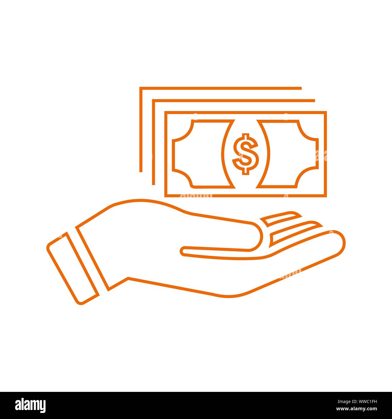 Hand money, Dollar on hand, Save money Stock Vector Image & Art - Alamy
