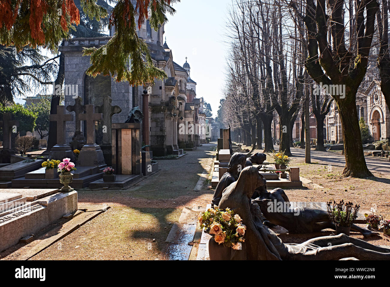 Cimitero Monumentale one of the two largest cemeteries in Milan, Italy ...