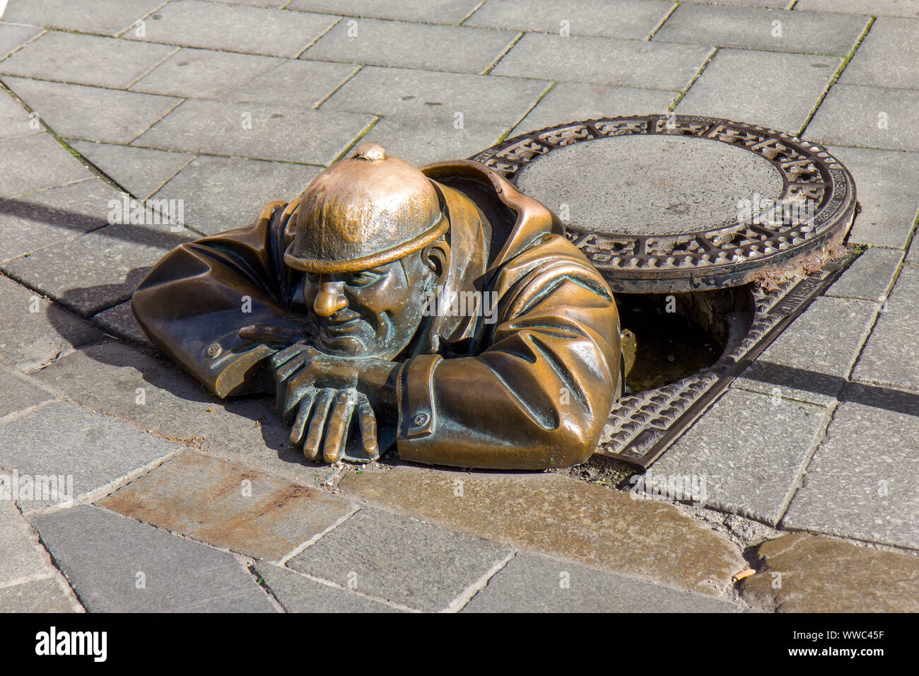 Cumil the Peeper sculpture, also known as The Watcher or Man at Work ...