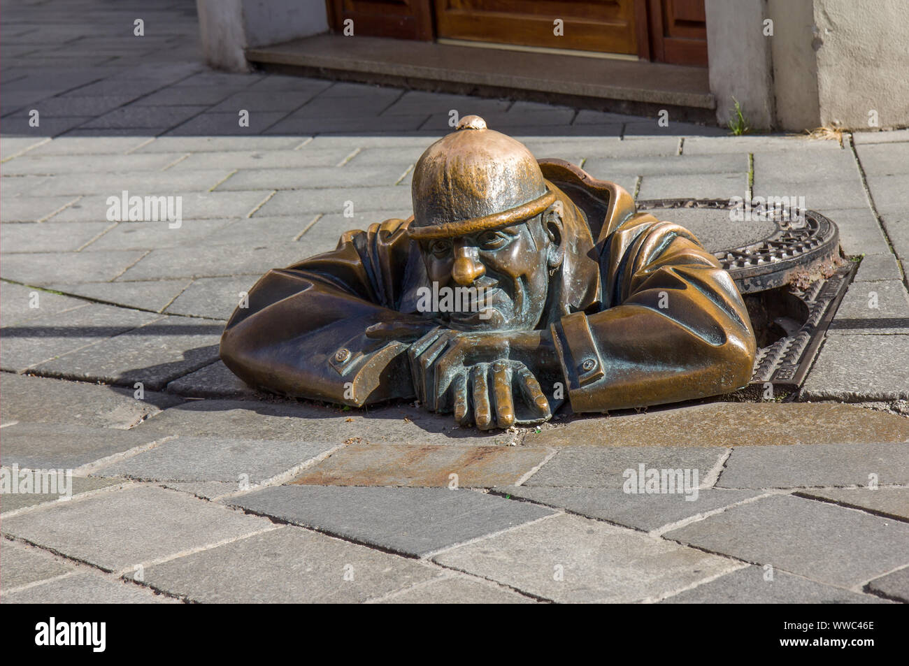 Cumil the Peeper sculpture, also known as The Watcher or Man at Work ...