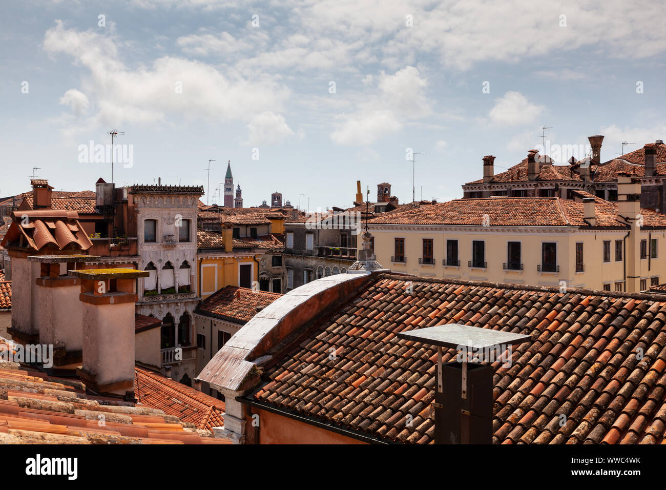 View of typical Venice roofs. Italy Stock Photo - Alamy