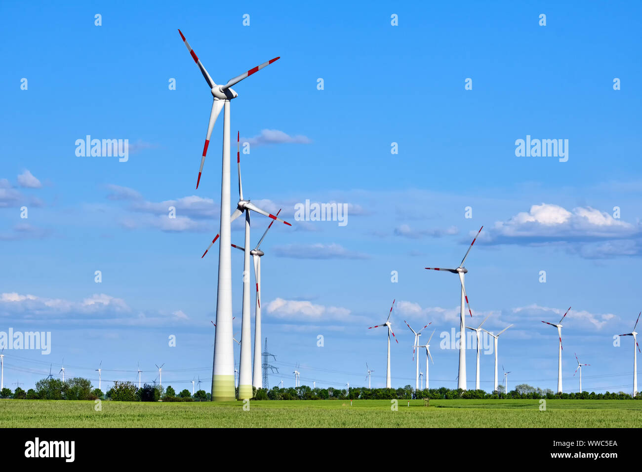 Wind energy generators seen in rural Germany Stock Photo - Alamy