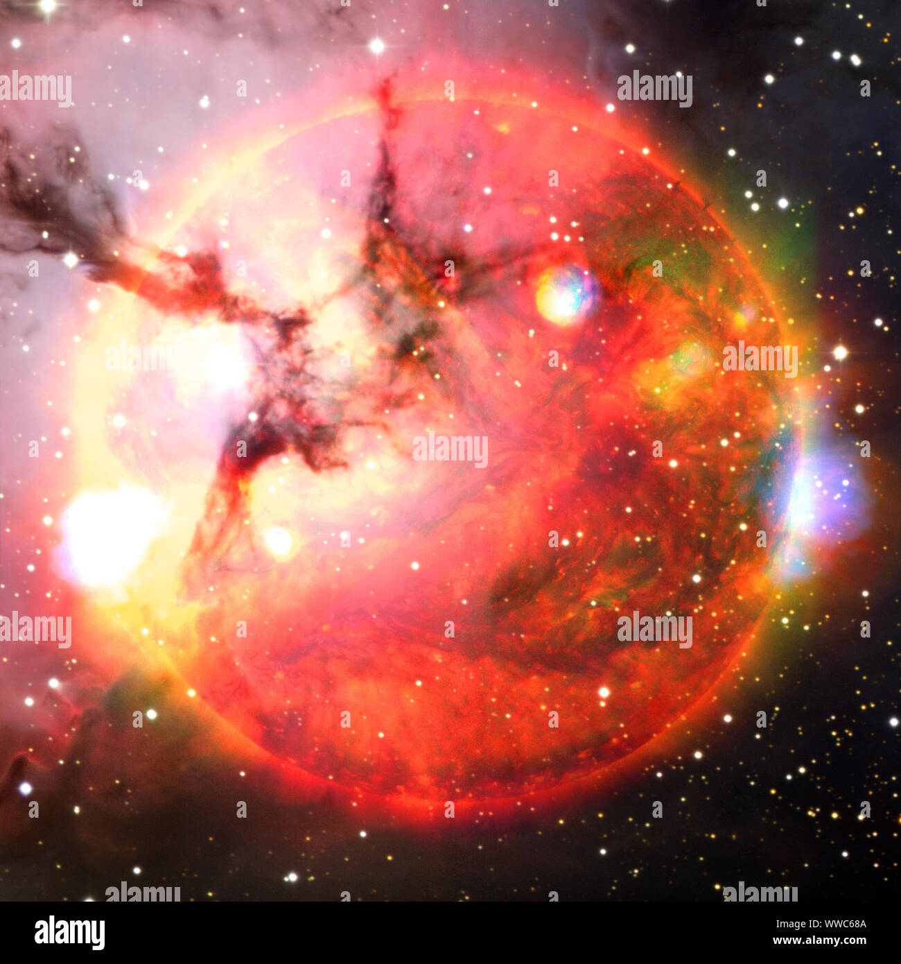 Extremely hot star. Liquid plasma. Cosmic art. Elements of this image ...