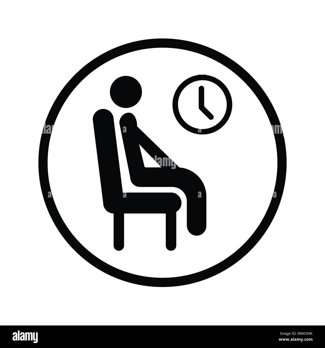 Waiting Icon, sitting, rest Stock Vector Image & Art - Alamy