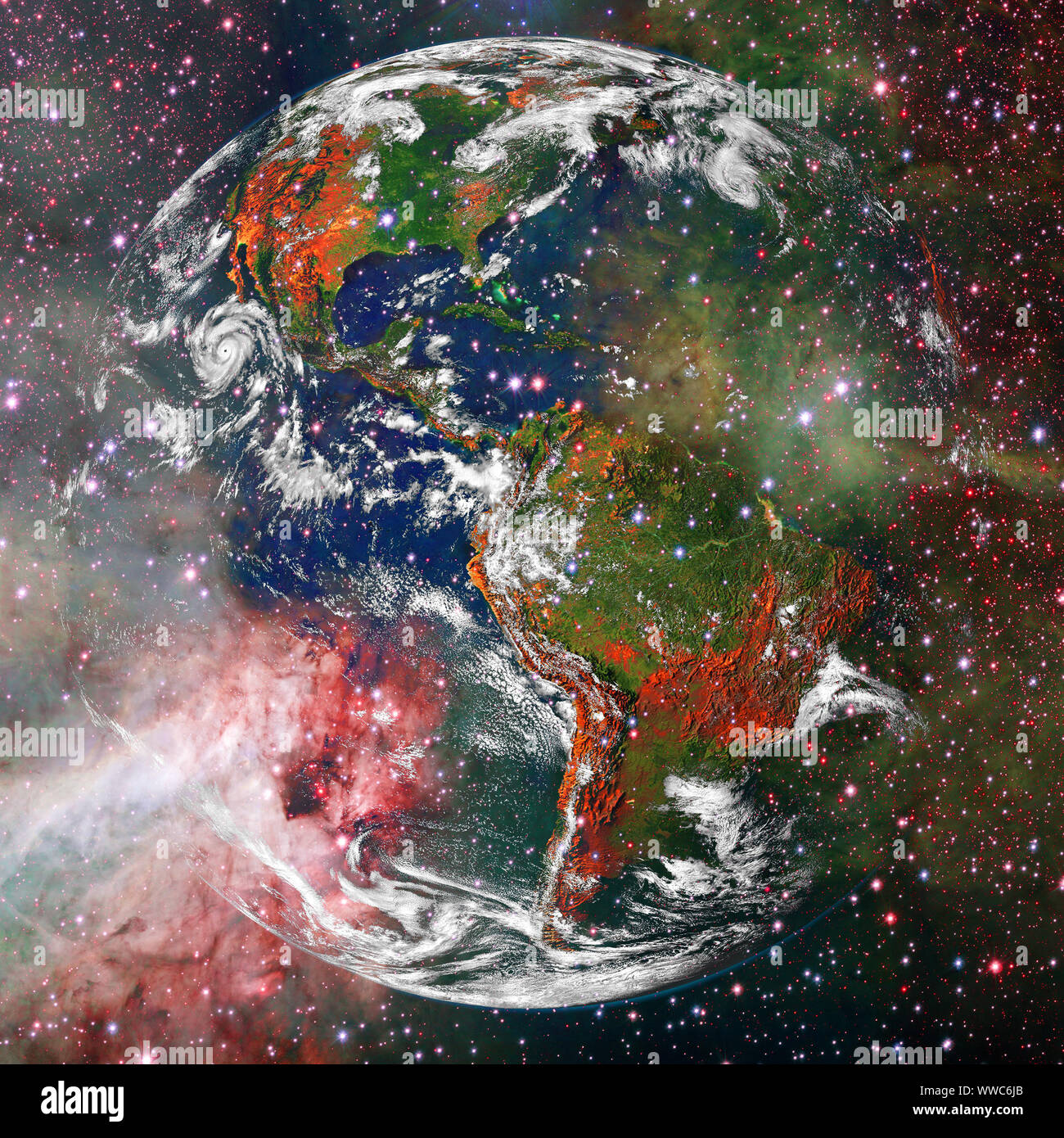 Earth. Space art. Outer space. Elements of this image furnished by NASA ...