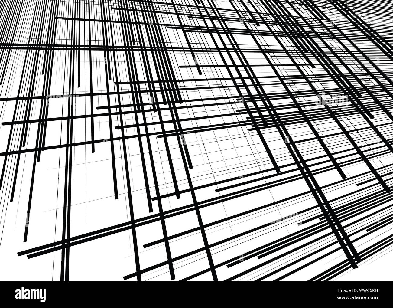 Grid, mesh with dynamic lines. Intersecting stripes. Irregular grating, lattice texture ...