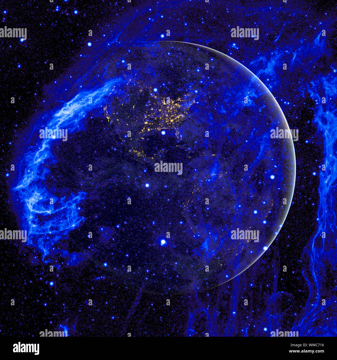 Beautiful view of earth from space. Elements of this image furnished by ...