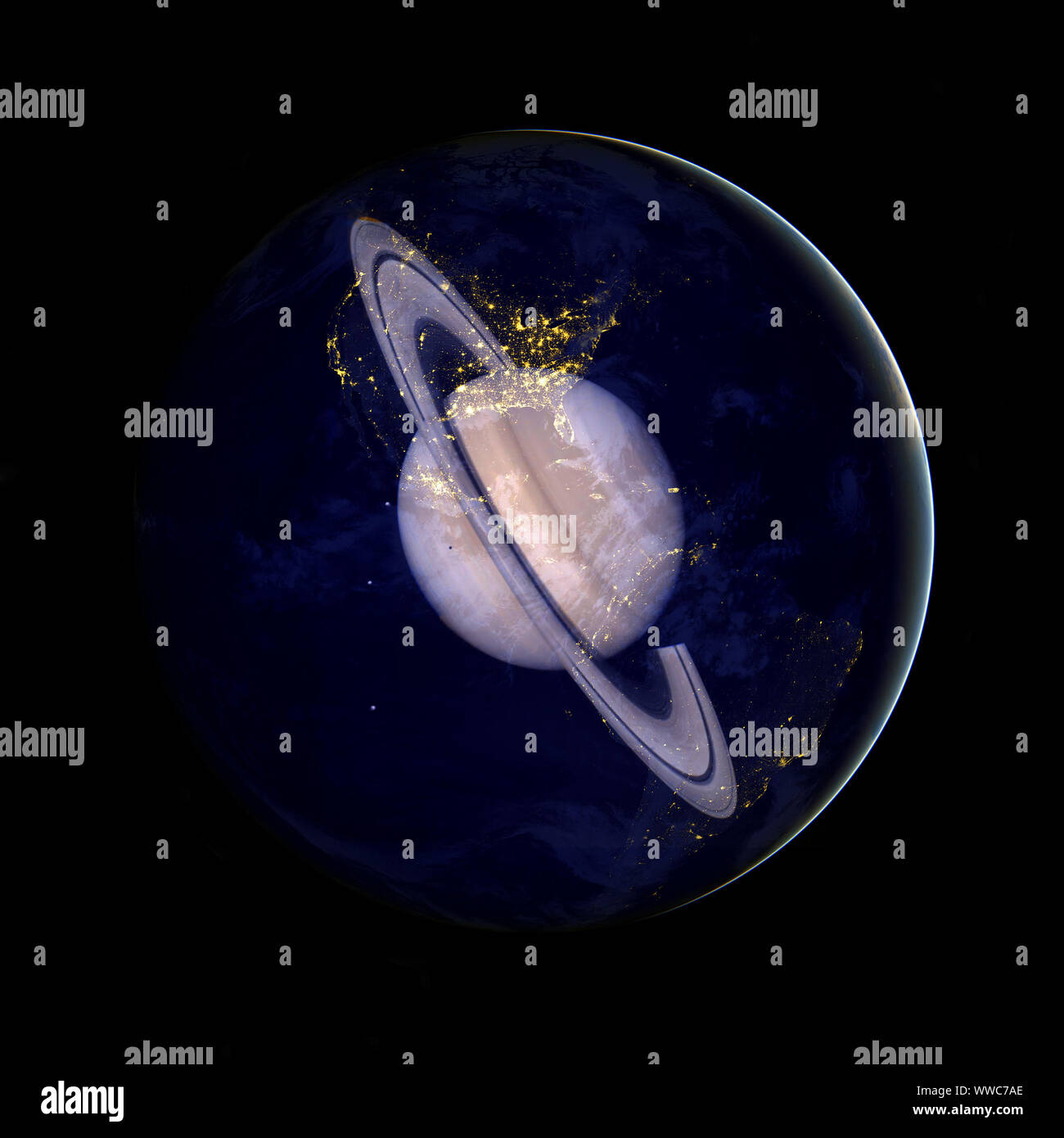 Saturn. Incredibly beautiful planets, galaxies, dark and cold beauty of ...