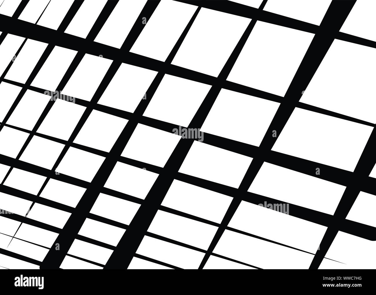 Grid, mesh with dynamic lines. Intersecting stripes. Irregular grating ...