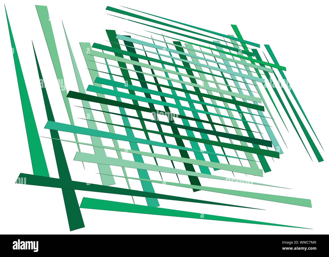 Grid, mesh with dynamic lines. Intersecting stripes. Irregular grating ...