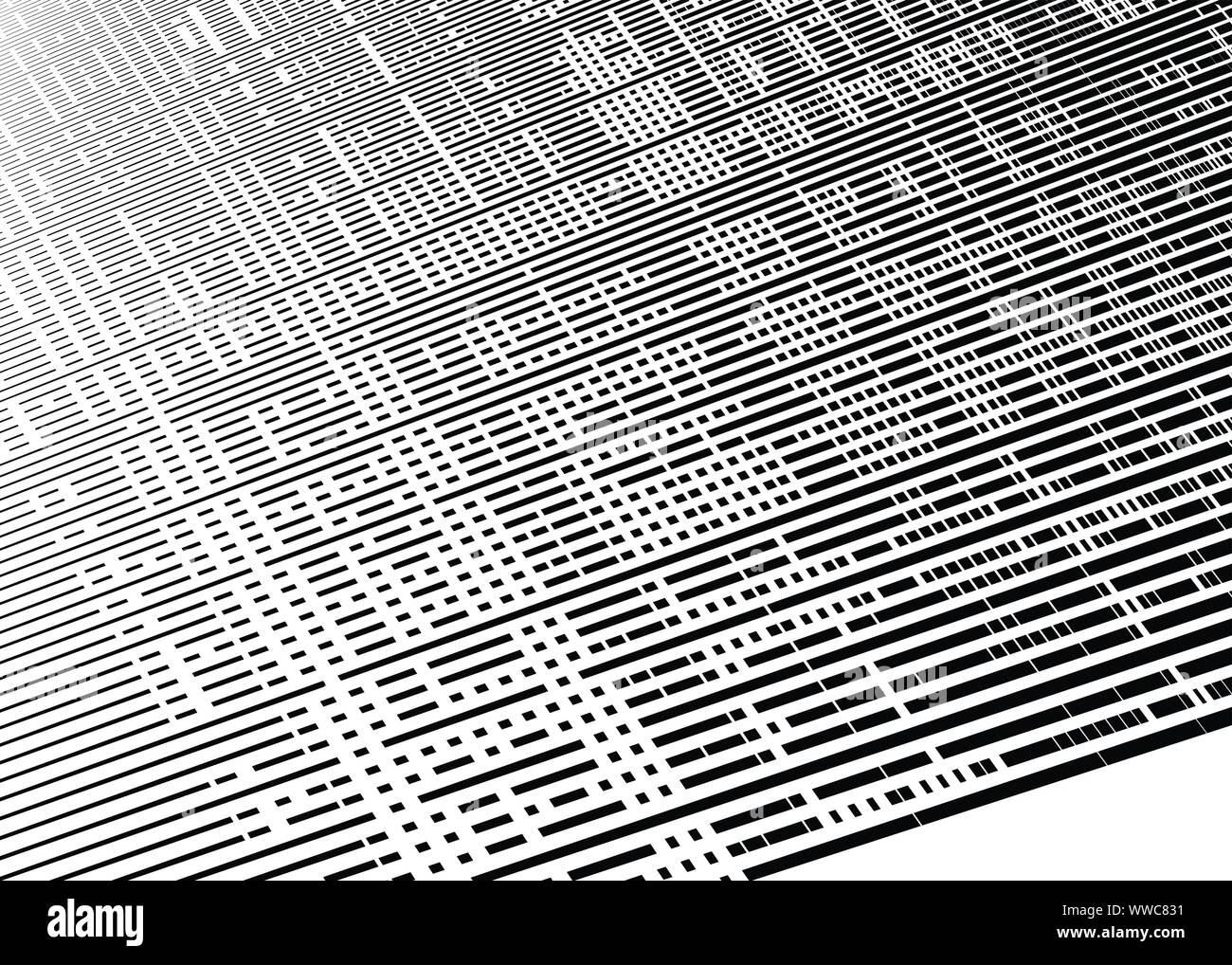 Grid, mesh with intermittent, dashed lines. Intersecting dynamic ...