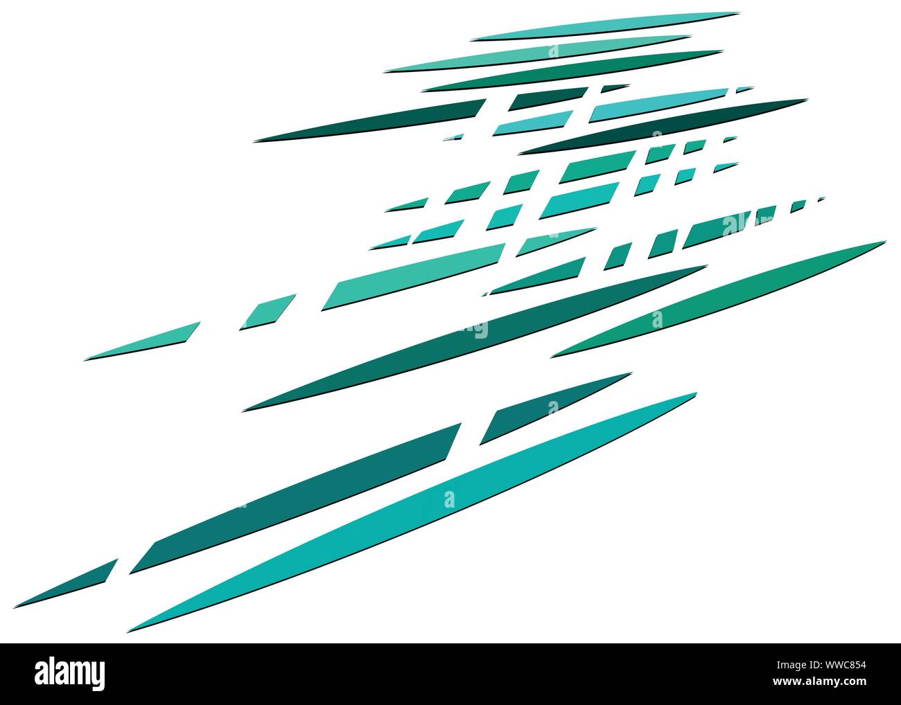 Grid, mesh with intermittent, dashed lines. Intersecting dynamic ...