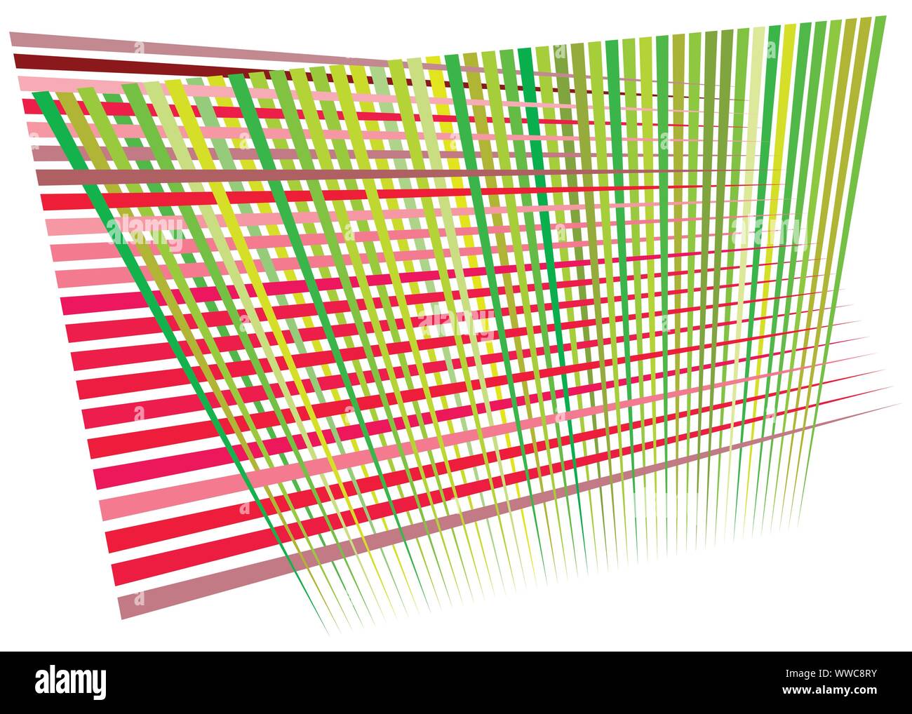 Grid, mesh with dynamic lines. Intersecting stripes. Irregular grating ...