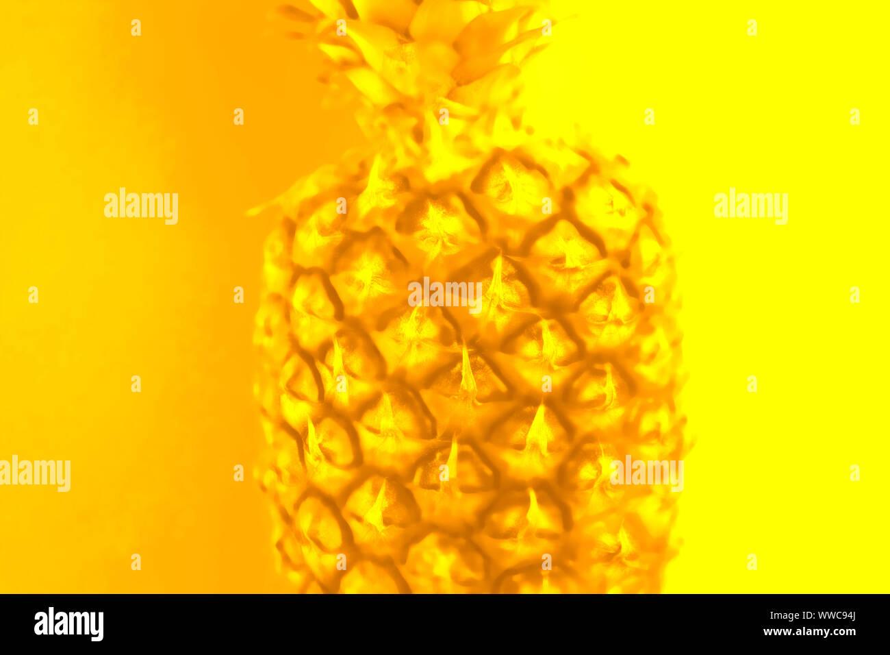 pineapple close up on the blue background Stock Photo - Alamy