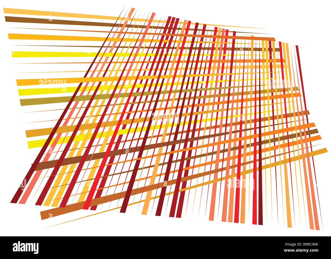Grid, mesh with dynamic lines. Intersecting stripes. Irregular grating ...