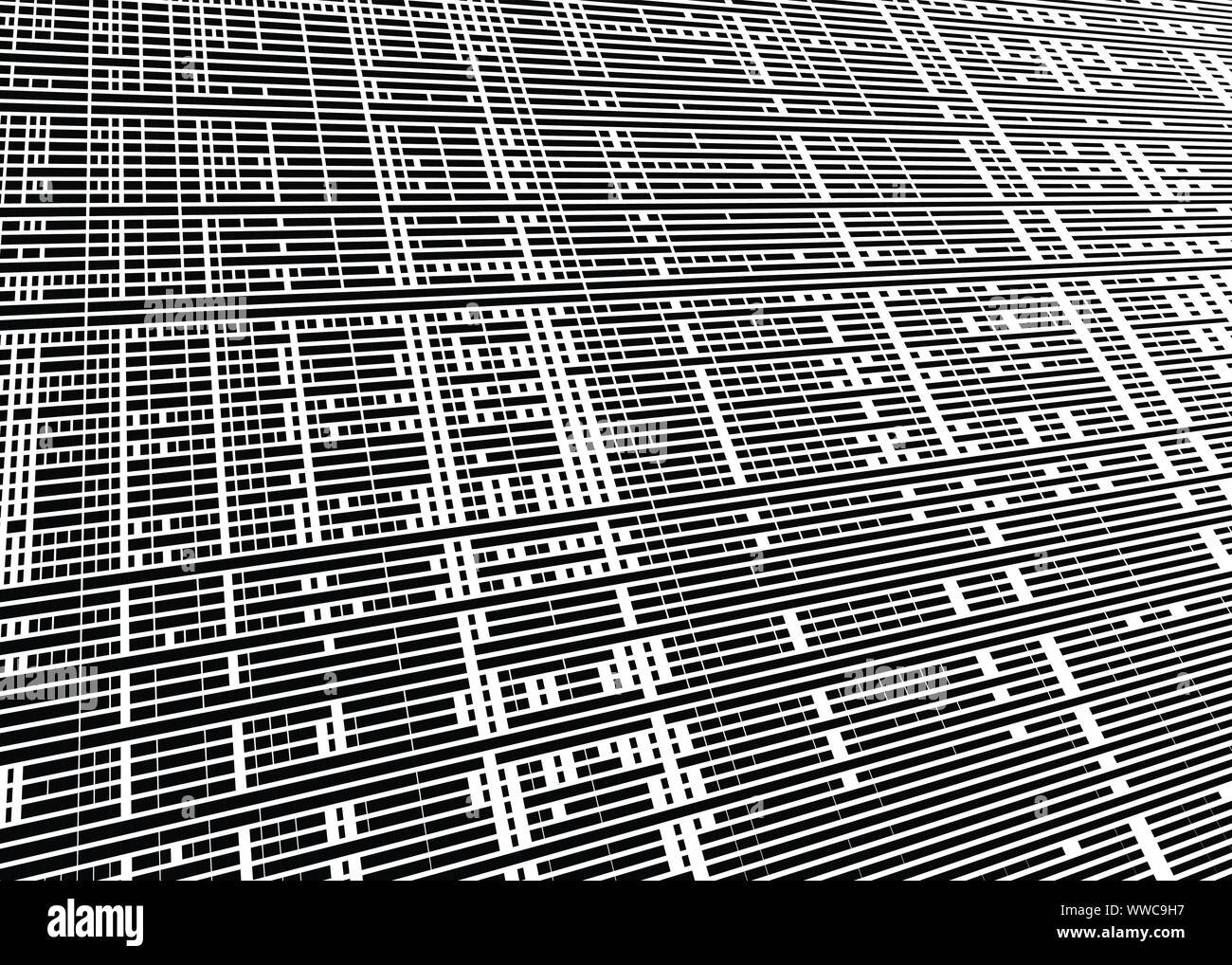 Grid, mesh with intermittent, dashed lines. Intersecting dynamic ...