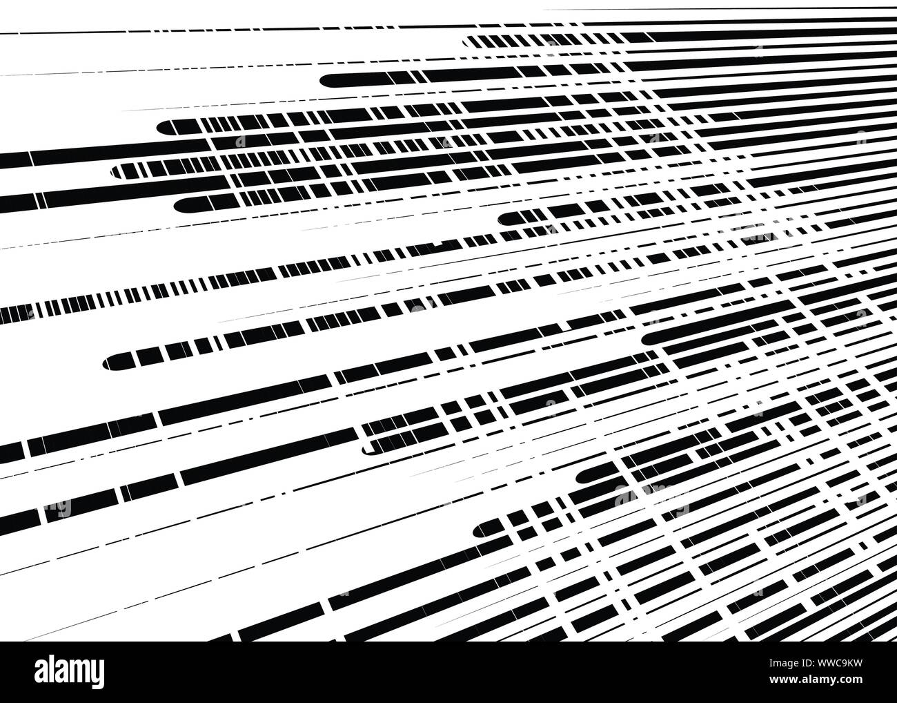 Grid, mesh with intermittent, dashed lines. Intersecting dynamic ...