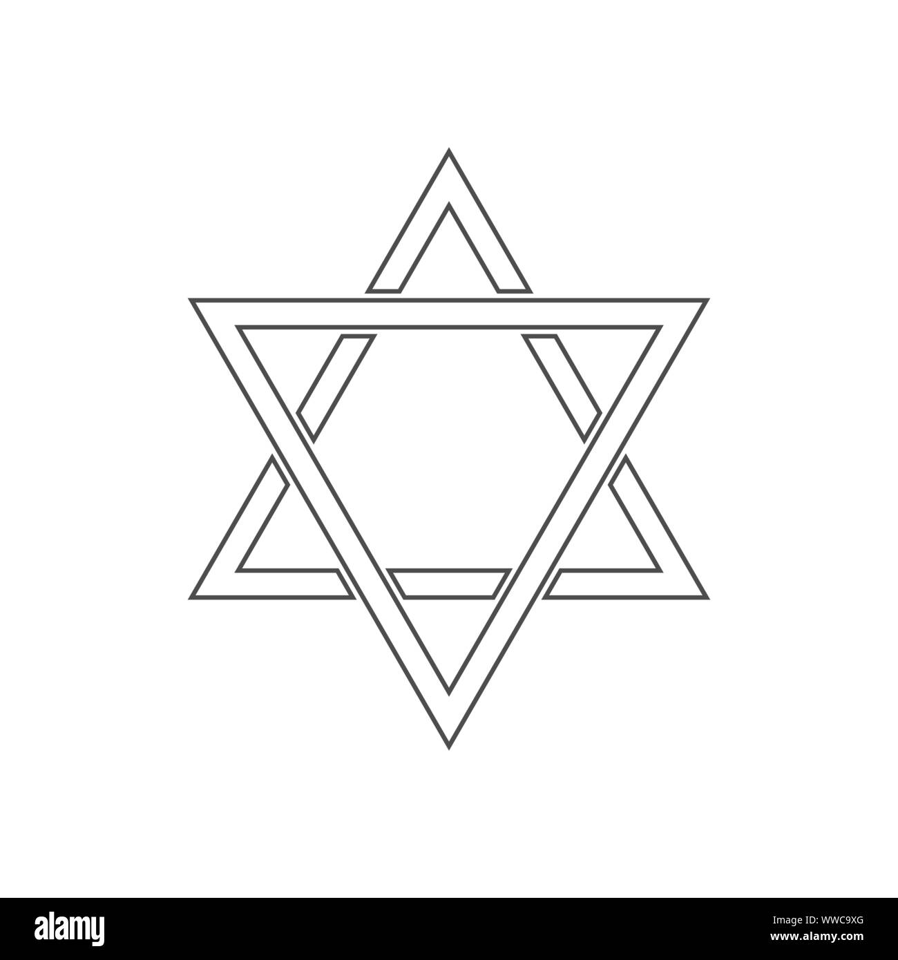 Star of David icon. Six pointed geometric star figure, generally ...