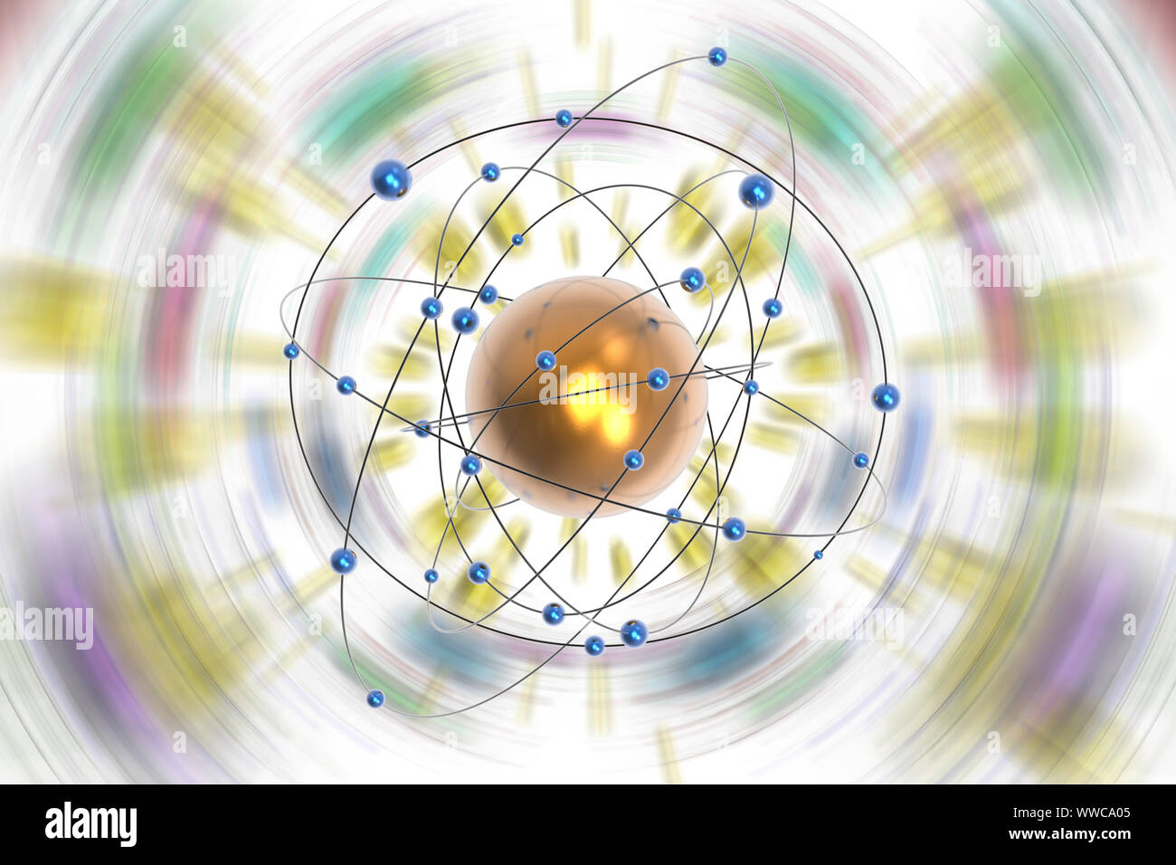 3D illustration. Abstract image. Space, atoms, planets, molecules ...