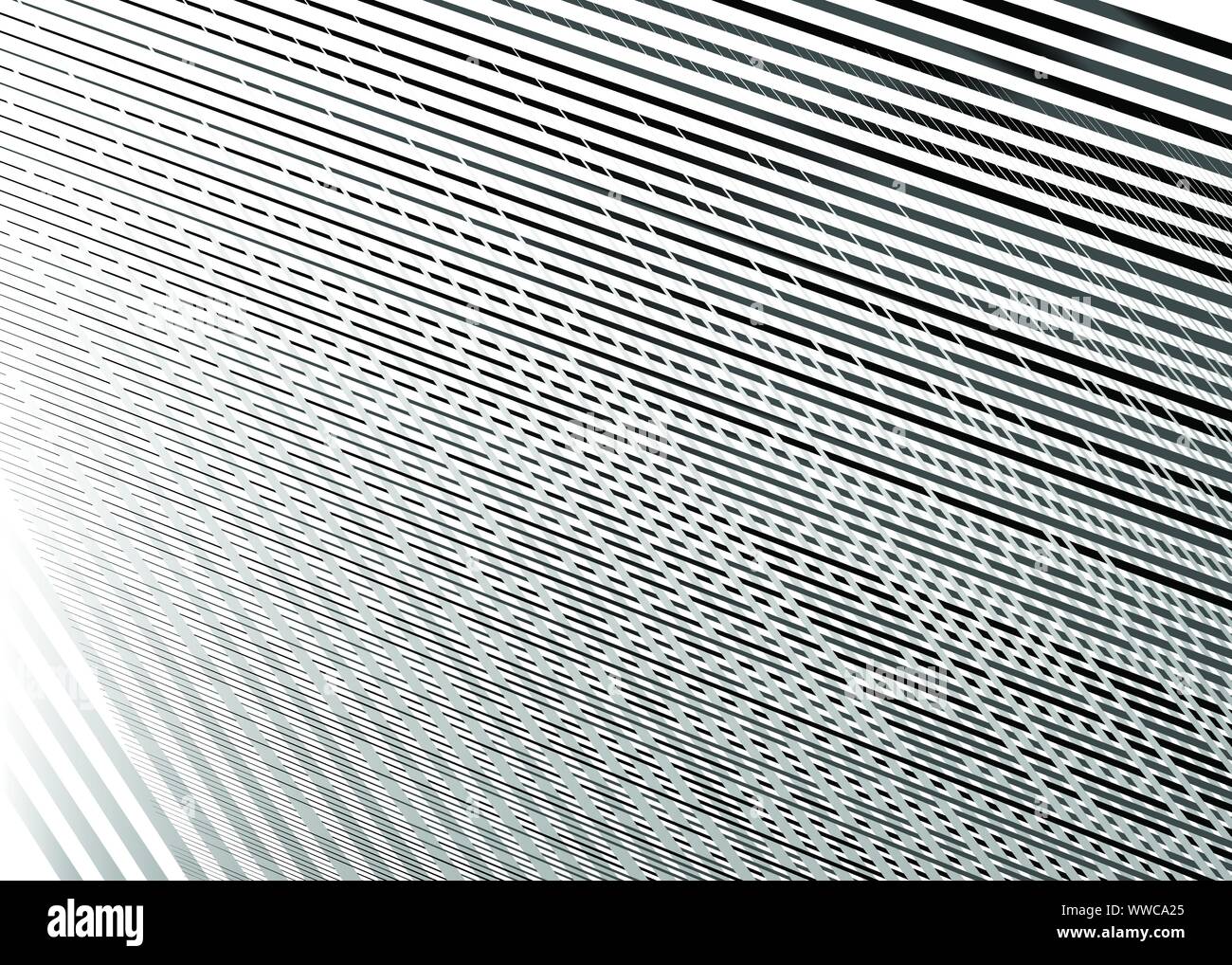 Grid, mesh with dynamic lines. Intersecting stripes. Irregular grating ...