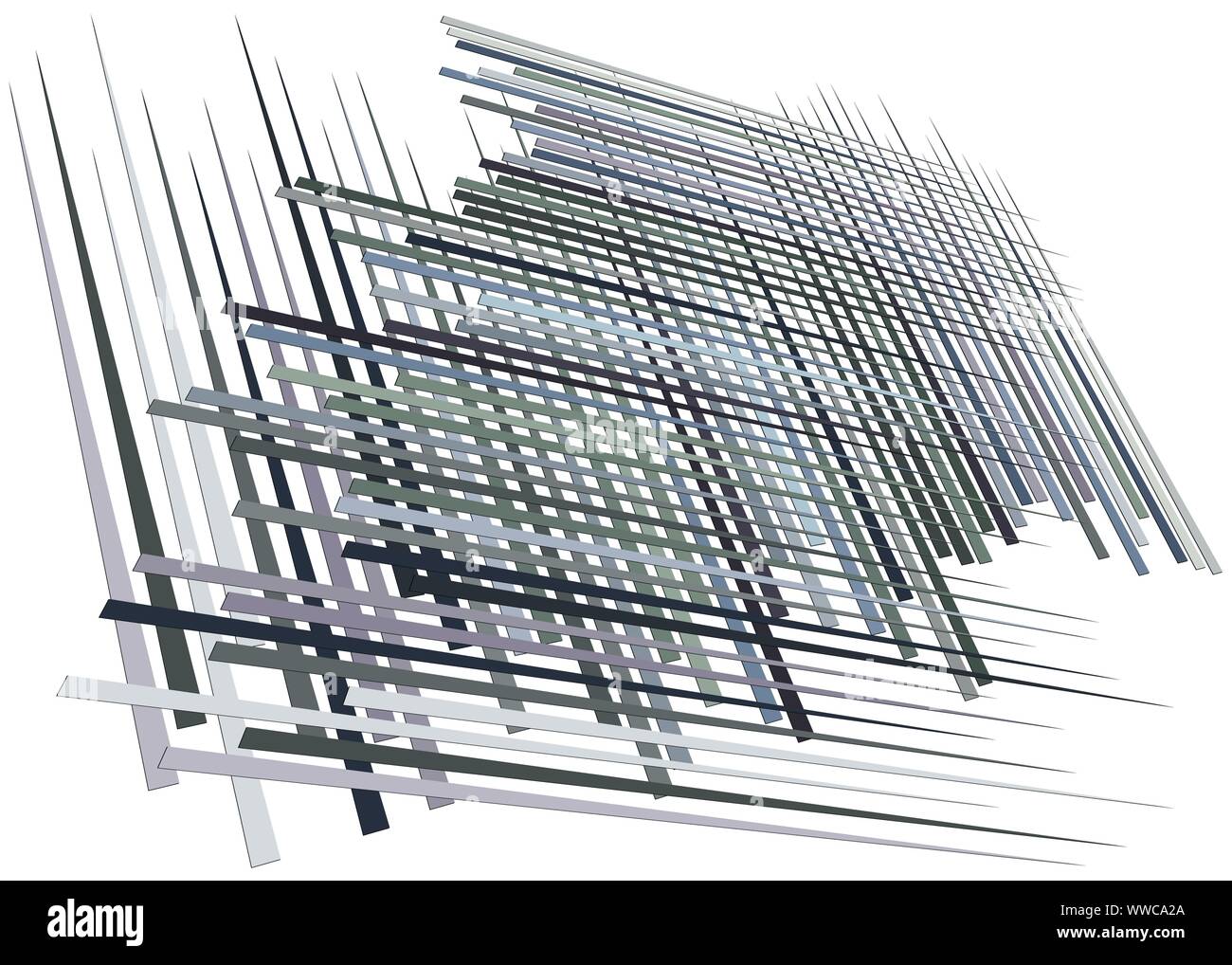 Grid, mesh with dynamic lines. Intersecting stripes. Irregular grating, lattice texture ...