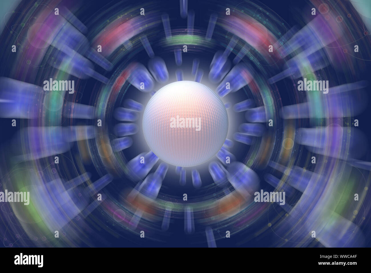 3D illustration. Abstract image. Space, atoms, planets, molecules ...