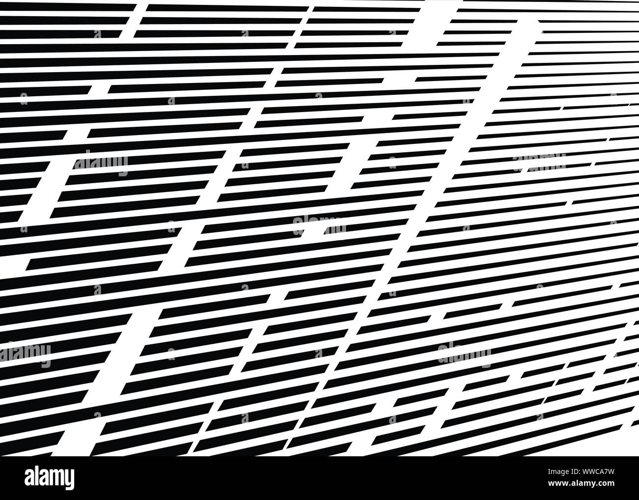 Grid, mesh with intermittent, dashed lines. Intersecting dynamic stripes. Irregular grating ...