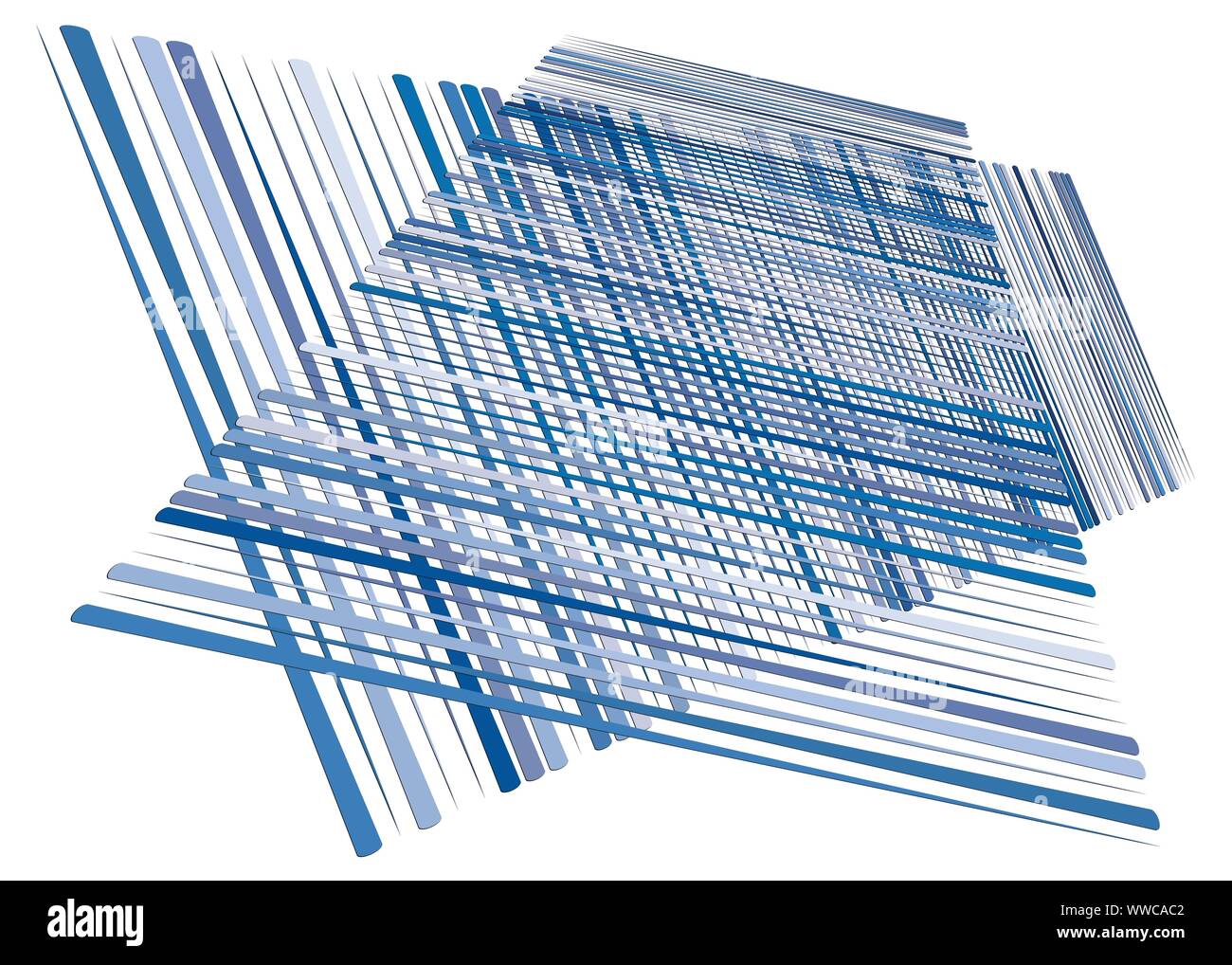 Grid, mesh with dynamic lines. Intersecting stripes. Irregular grating ...