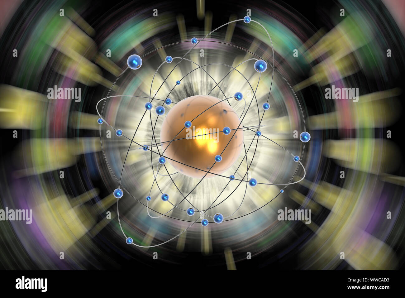 3D illustration. Abstract image. Space, atoms, planets, molecules ...