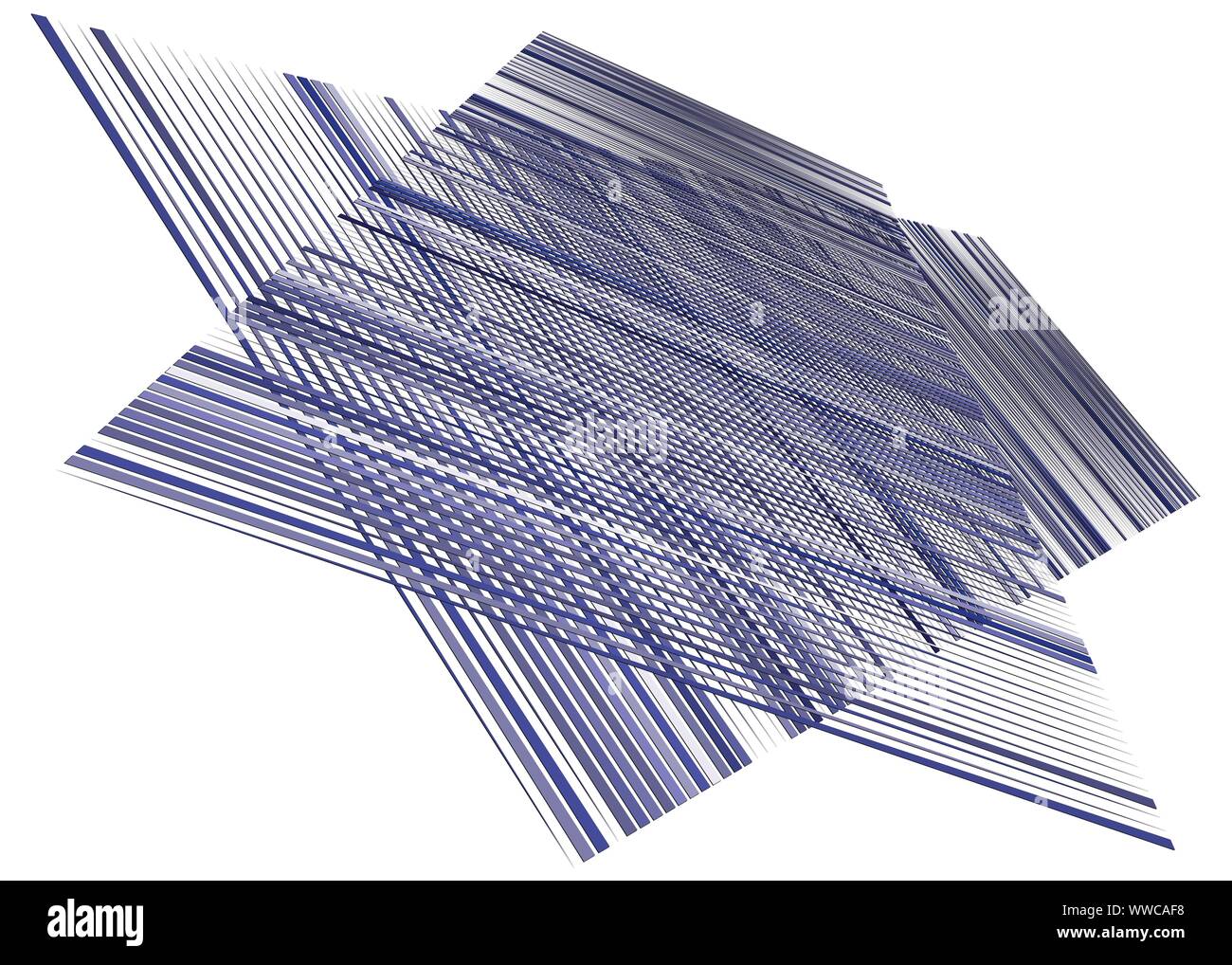 Grid, mesh with dynamic lines. Intersecting stripes. Irregular grating, lattice texture ...