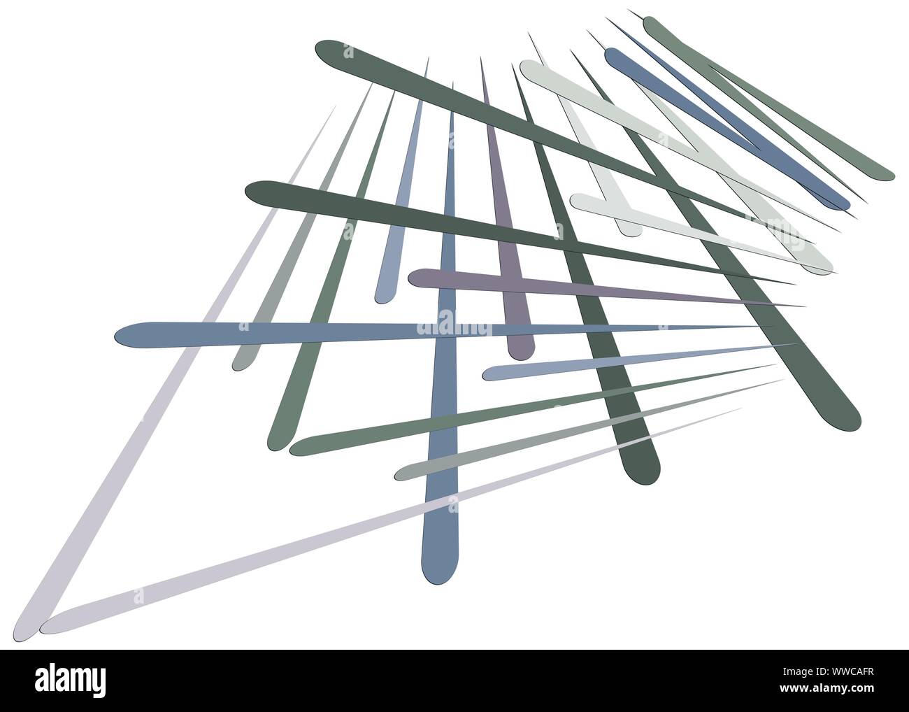 Grid, mesh with dynamic lines. Intersecting stripes. Irregular grating ...