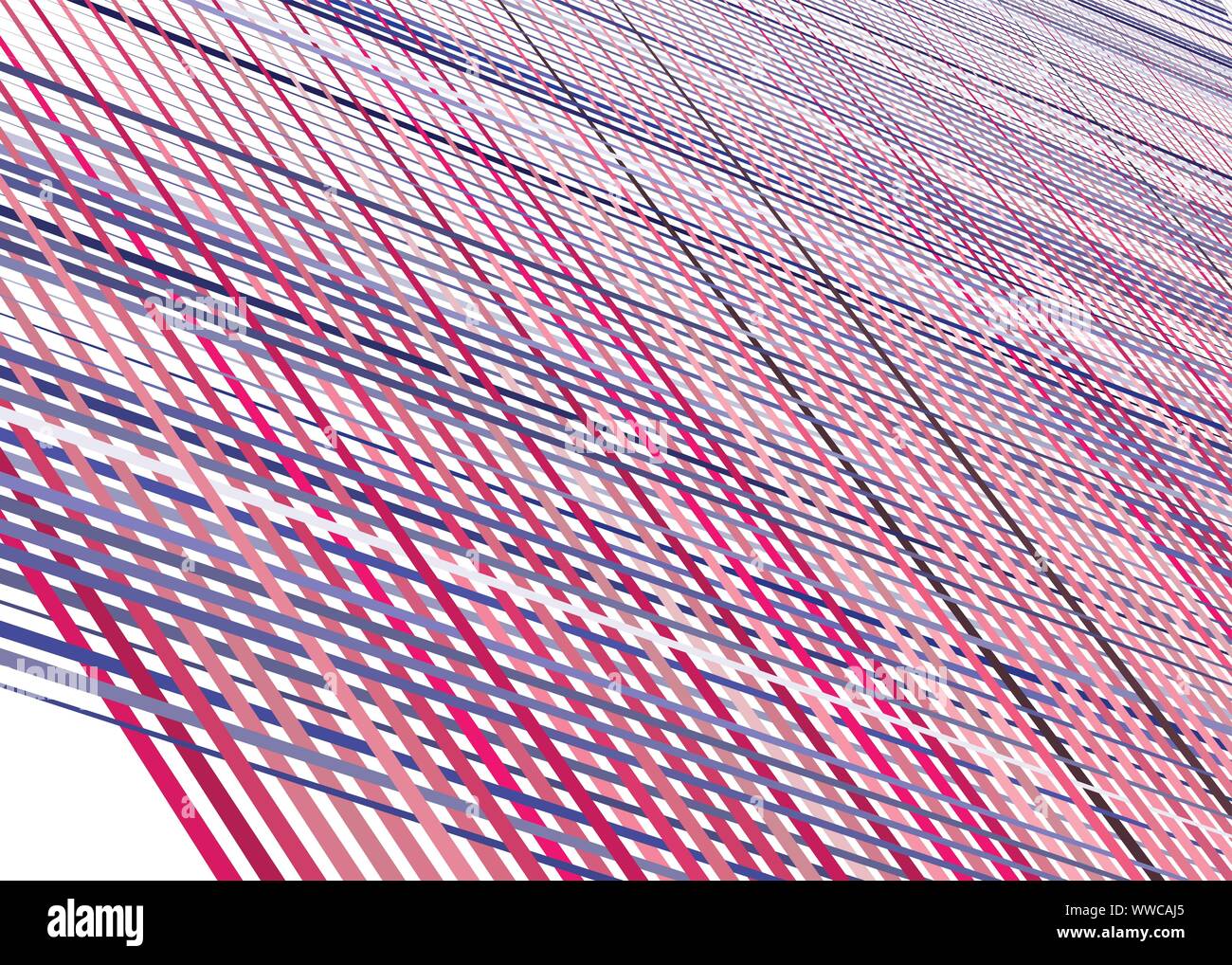 Grid, mesh with dynamic lines. Intersecting stripes. Irregular grating ...