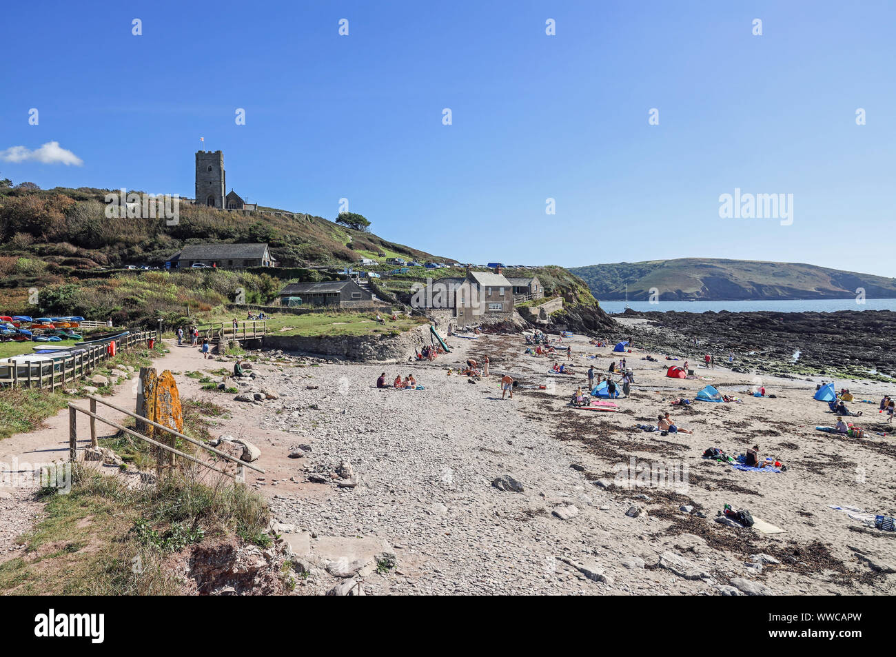 Wembury a village in the South Hams with the Old Mill tea rooms, South ...