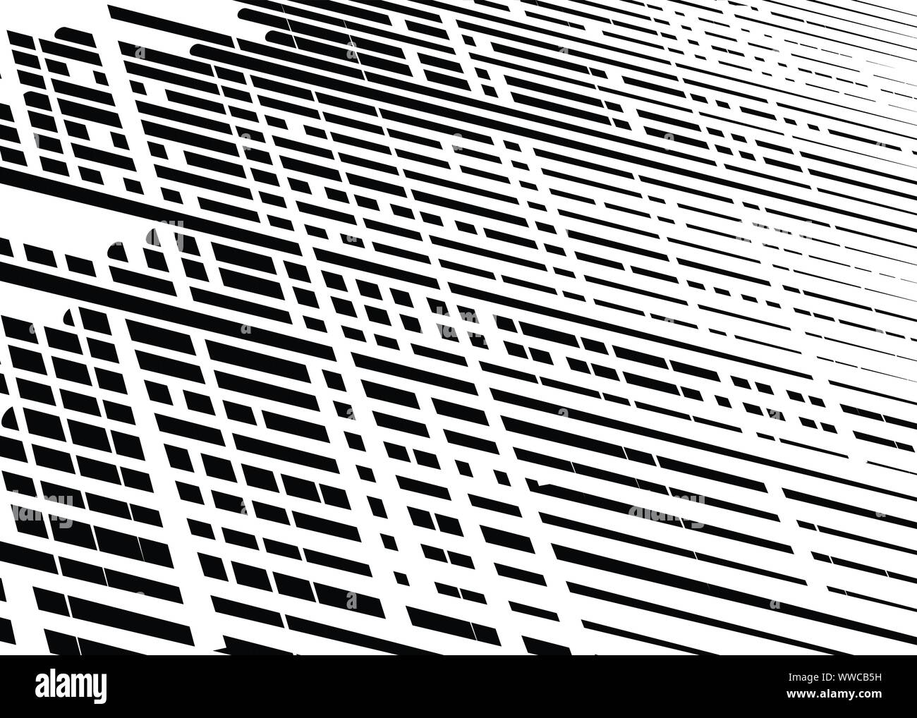 Grid, mesh with intermittent, dashed lines. Intersecting dynamic ...