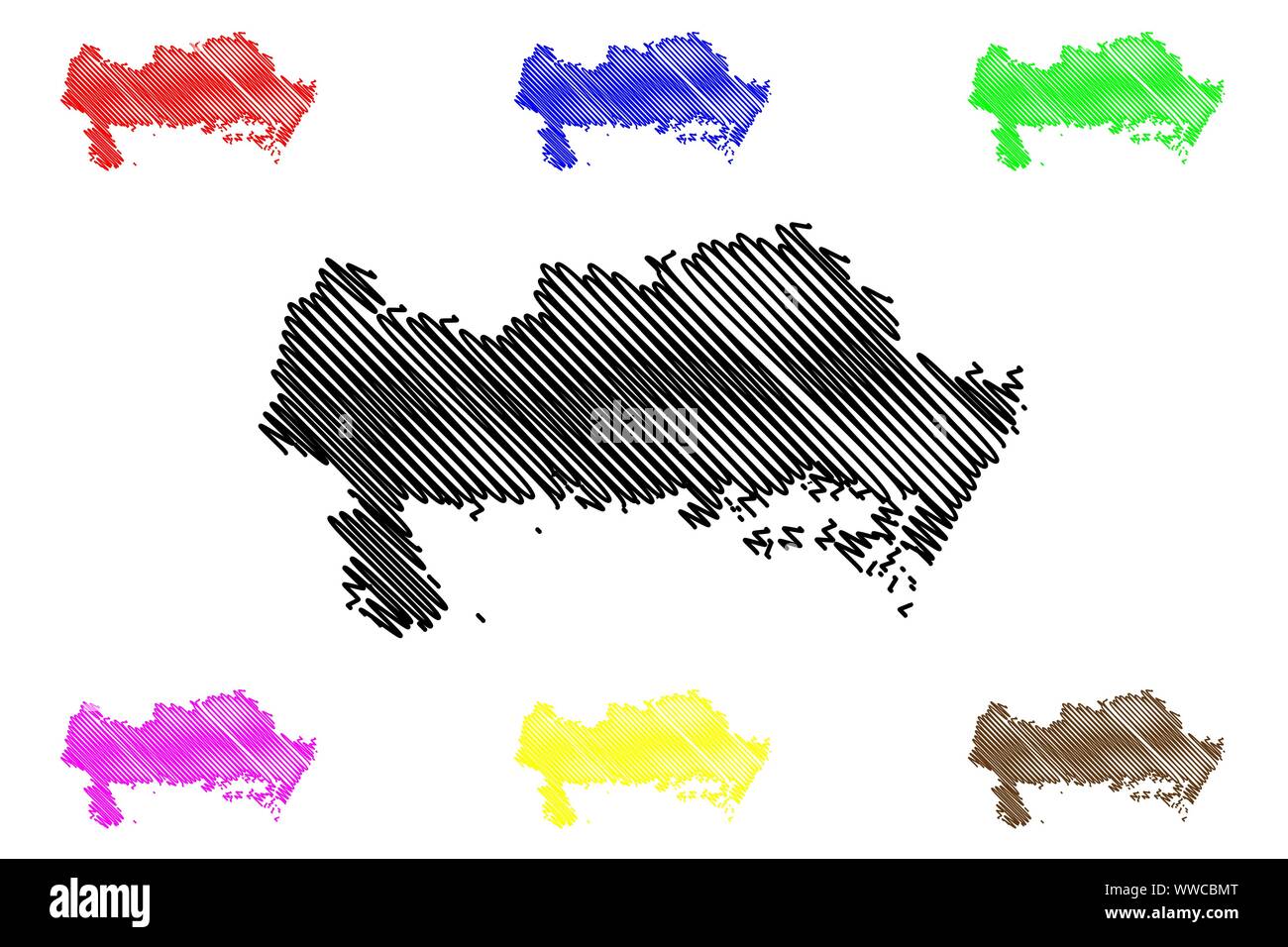 Blekinge County (Counties of Sweden, Kingdom of Sweden) map vector ...
