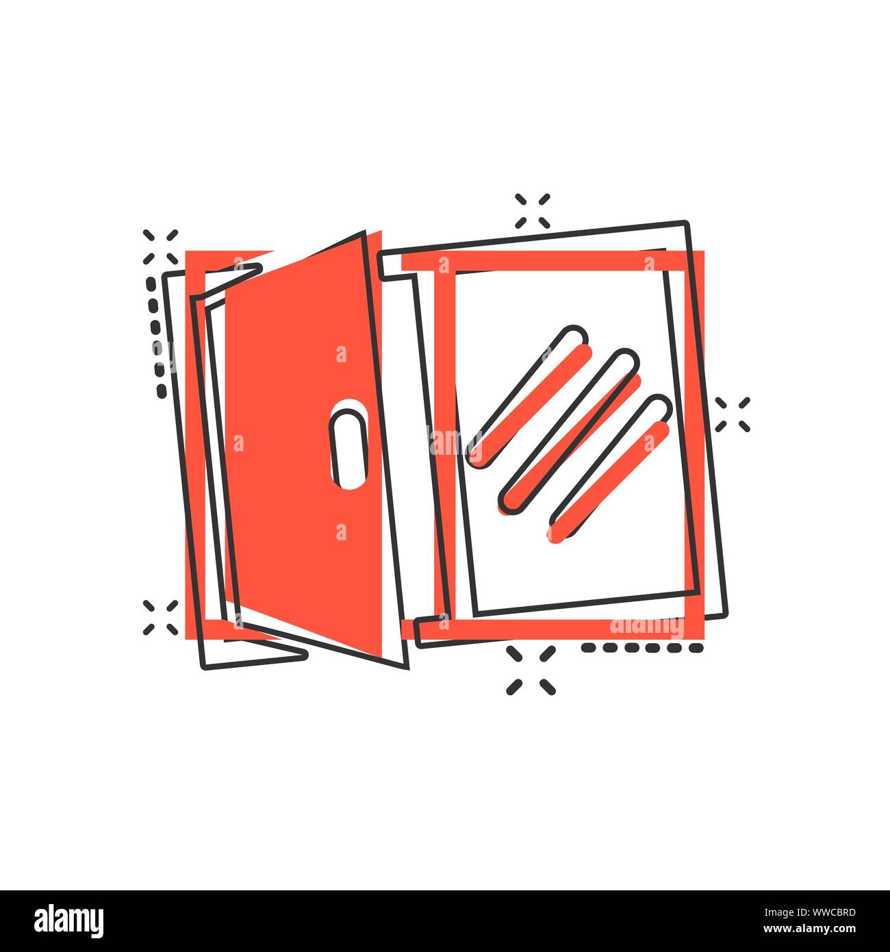 Window icon in comic style. Exterior frame vector cartoon illustration ...