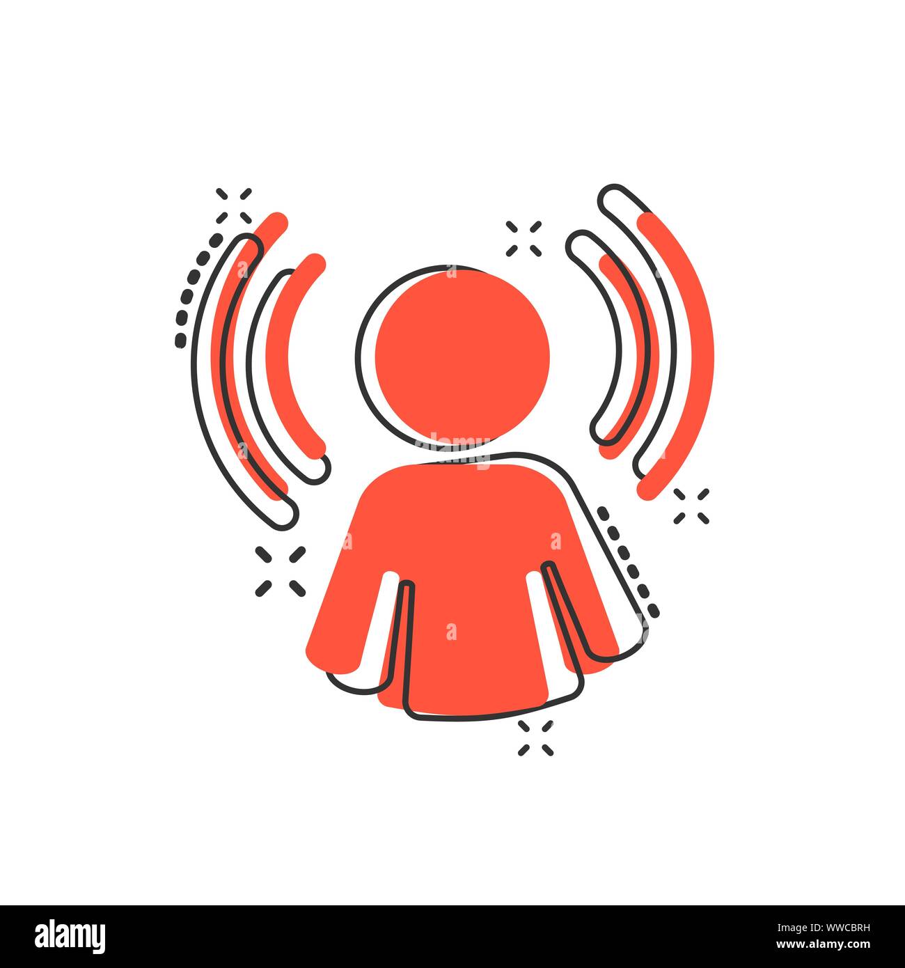 Mind awareness icon in comic style. Idea human vector cartoon ...