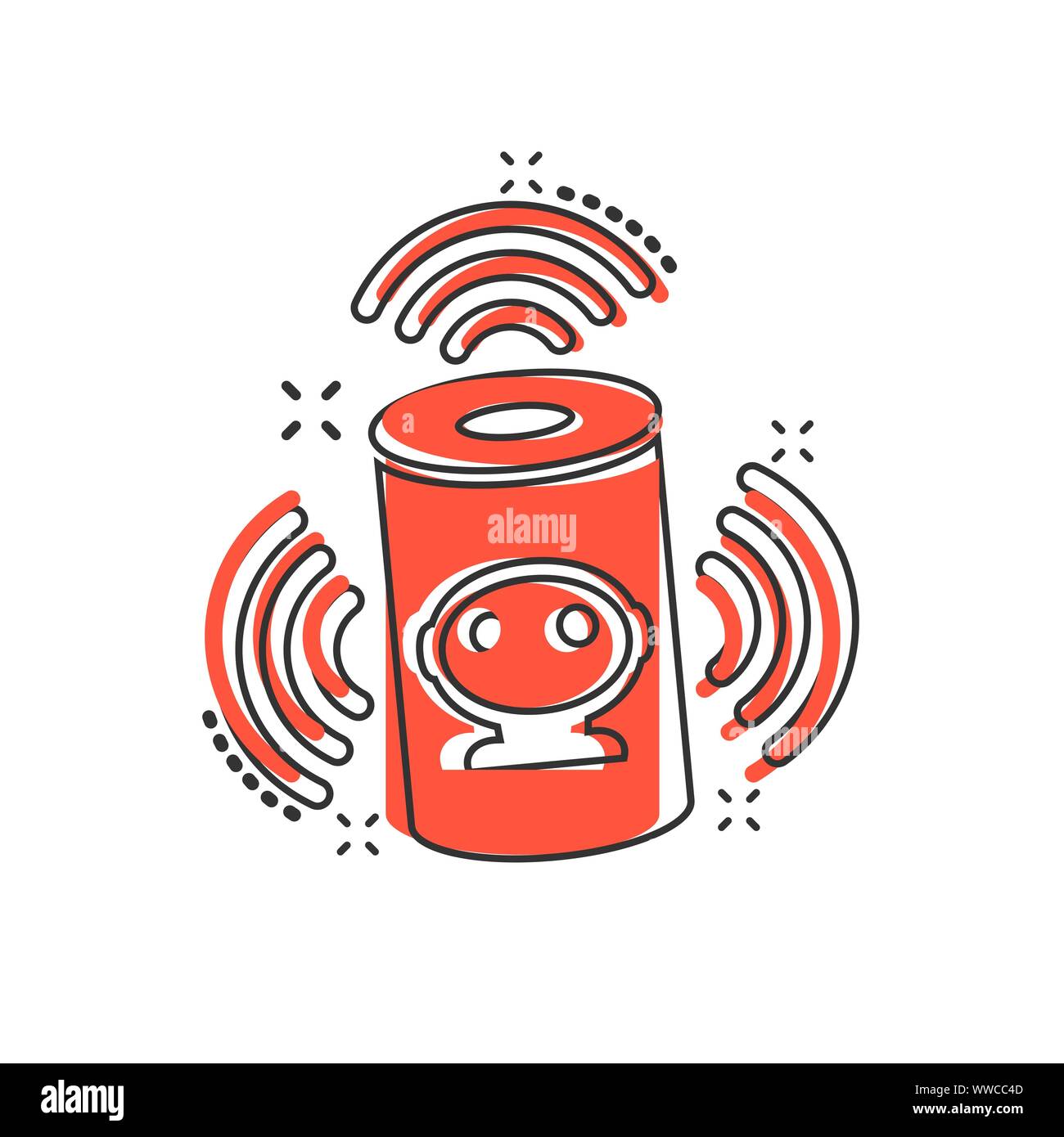 Voice assistant icon in comic style. Smart home assist vector cartoon ...