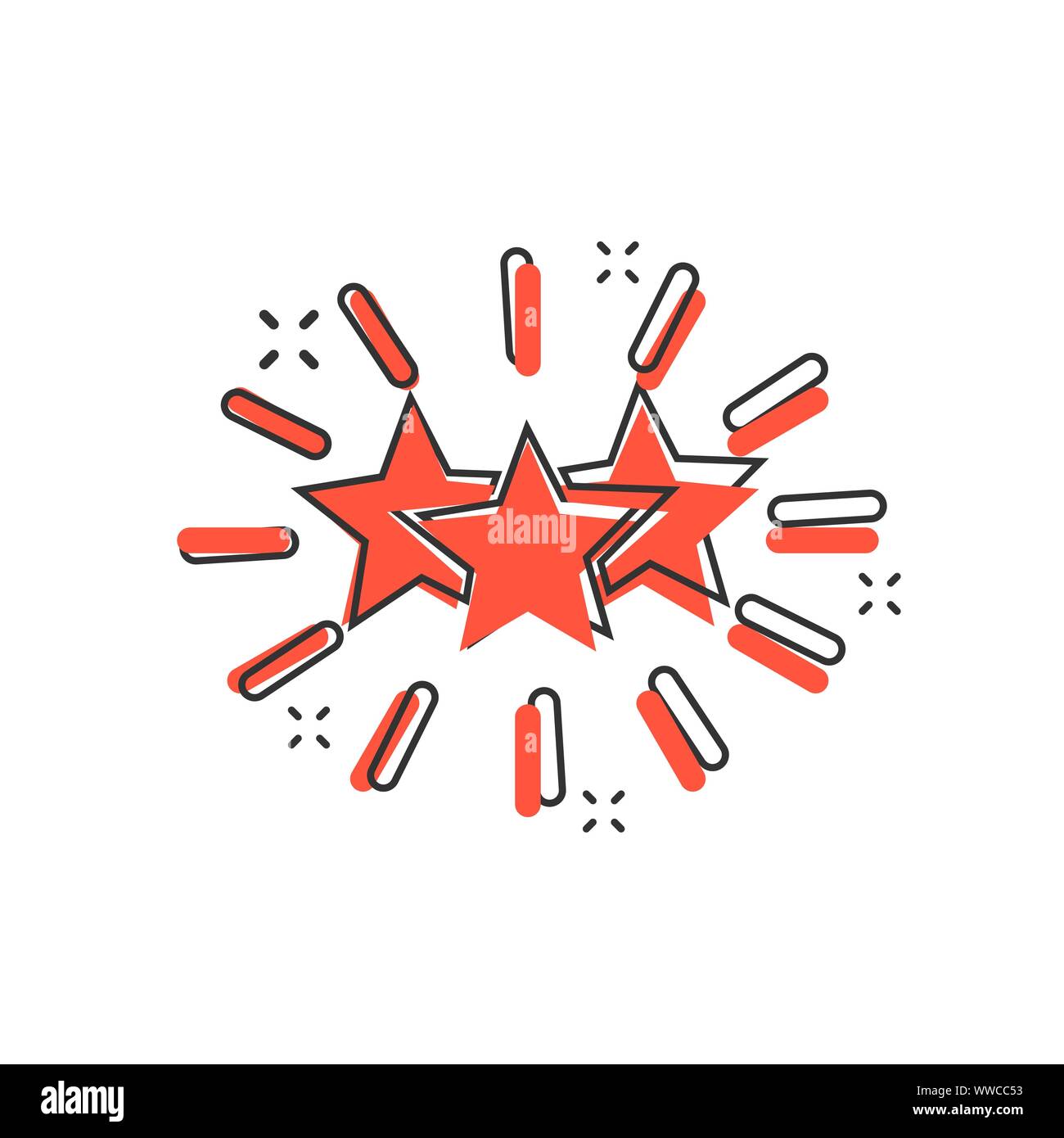 Excellence icon in comic style. Star ribbon vector cartoon illustration ...