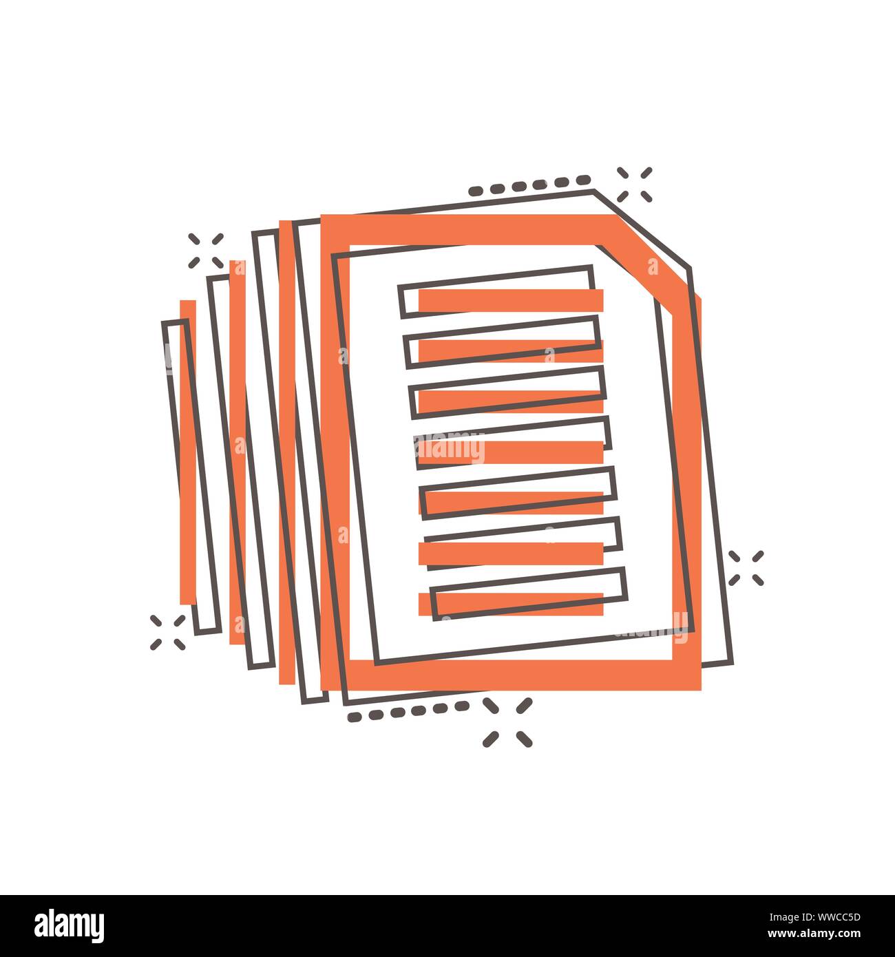 Document note icon in comic style. Paper sheet vector cartoon ...