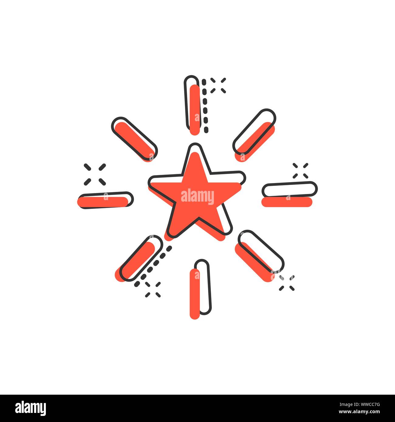 Excellence icon in comic style. Star ribbon vector cartoon illustration ...