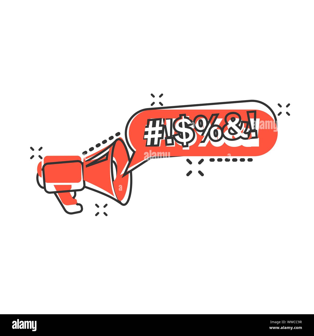 Shout speech bubble icon in comic style. Complain vector cartoon ...