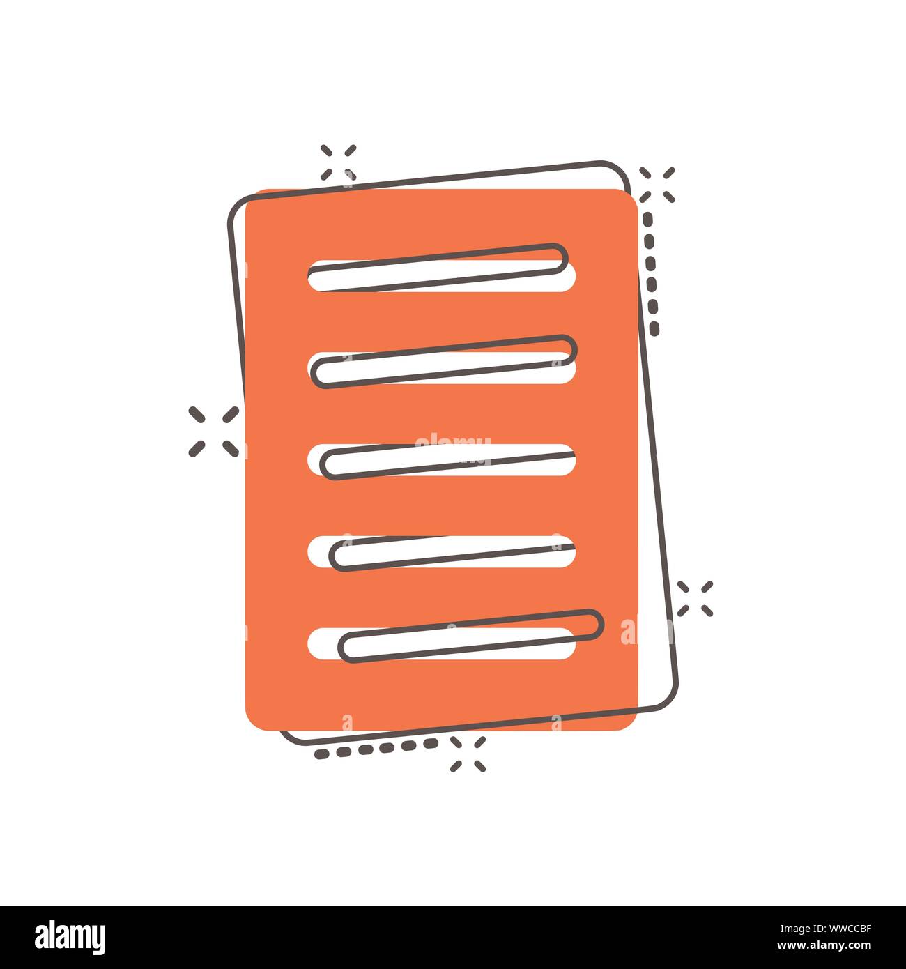 Document note icon in comic style. Paper sheet vector cartoon ...