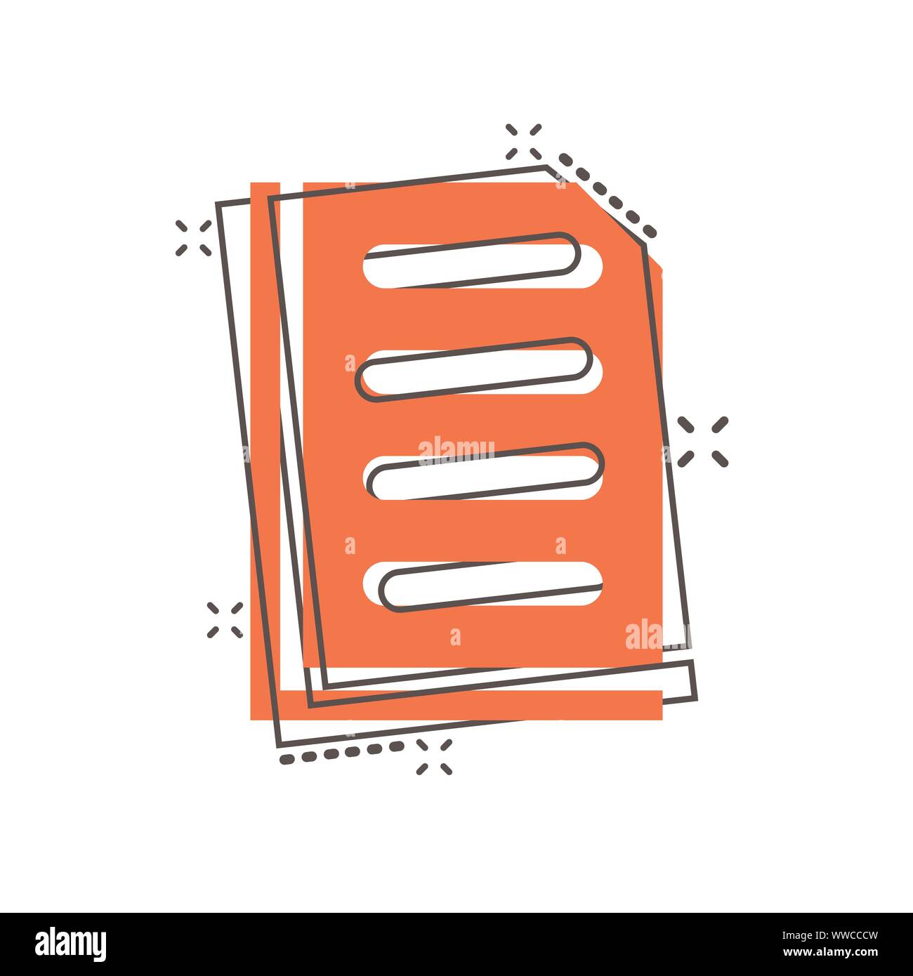 Document note icon in comic style. Paper sheet vector cartoon ...