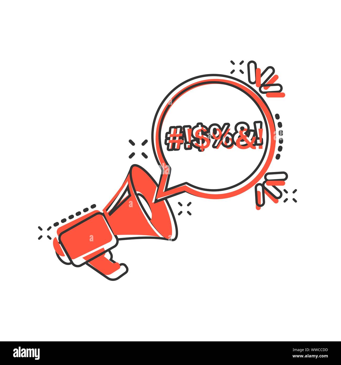 Shout speech bubble icon in comic style. Complain vector cartoon ...