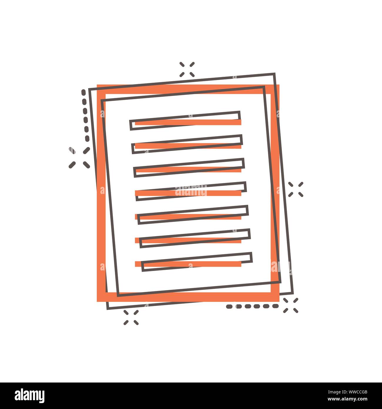Document note icon in comic style. Paper sheet vector cartoon ...