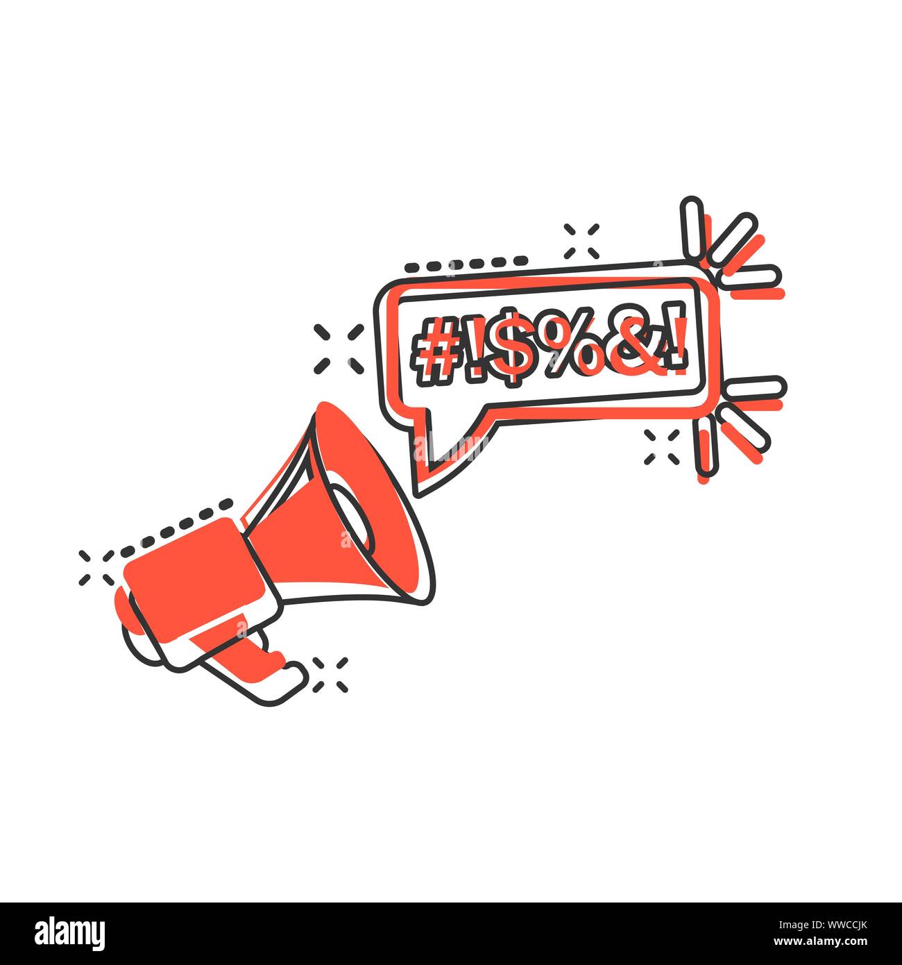 Shout speech bubble icon in comic style. Complain vector cartoon ...