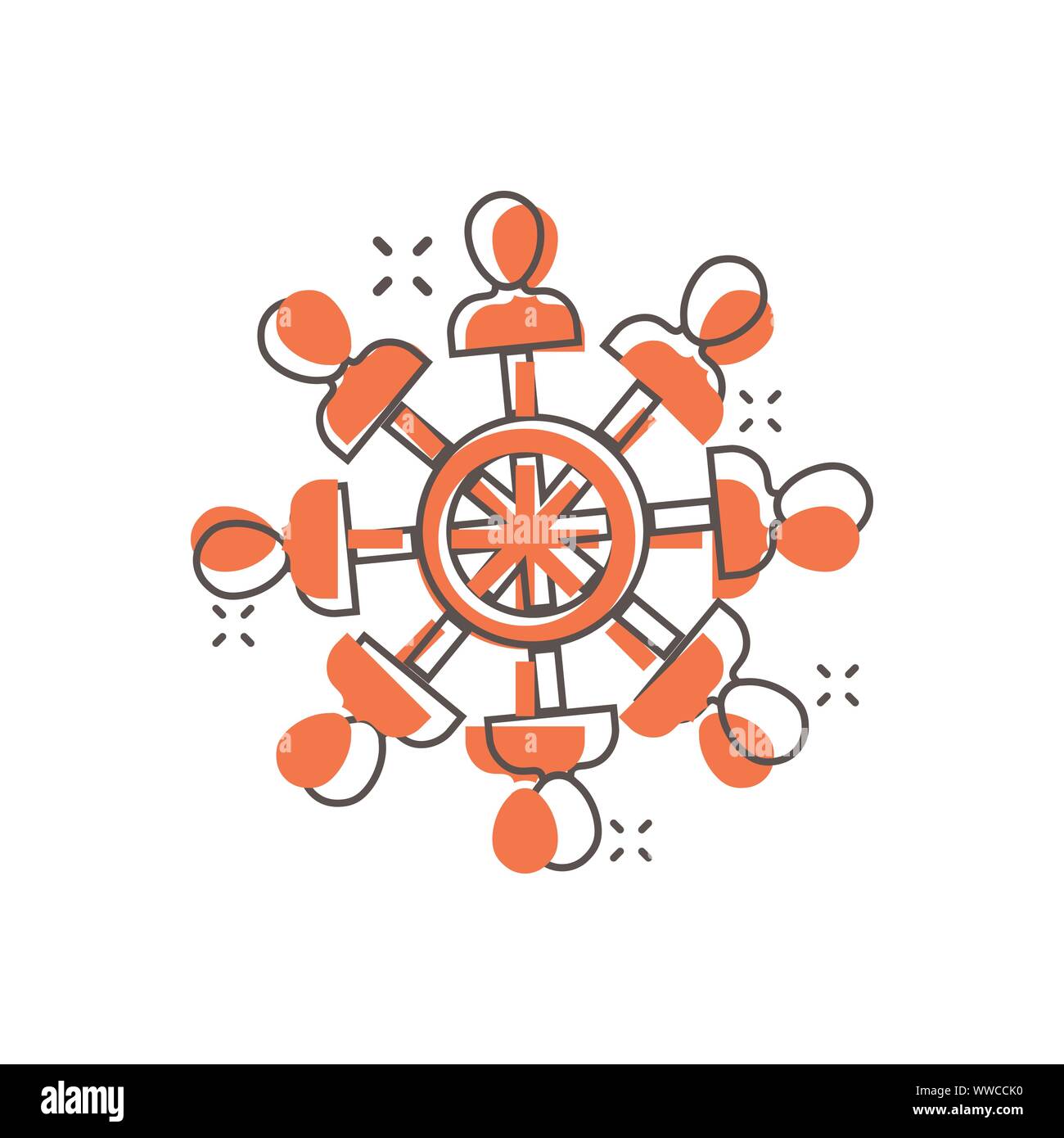 Mind awareness icon in comic style. Idea human vector cartoon ...