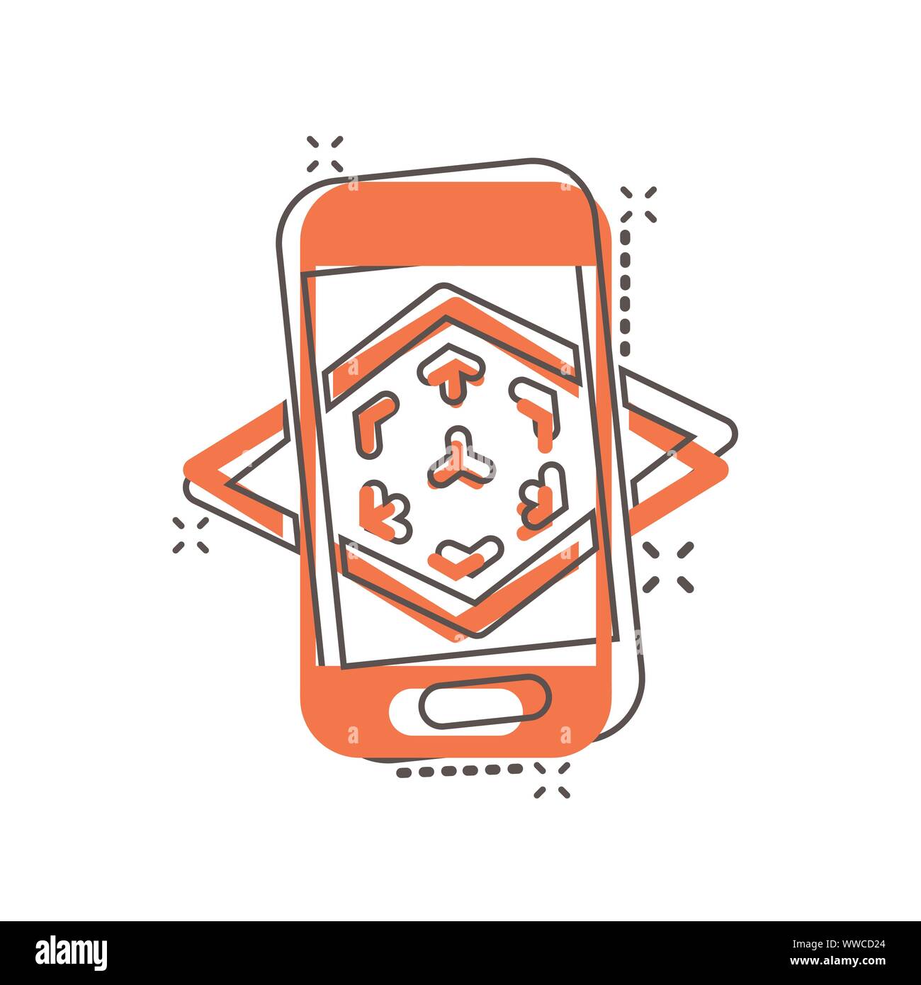 Augmented reality icon in comic style. Vr device vector cartoon ...